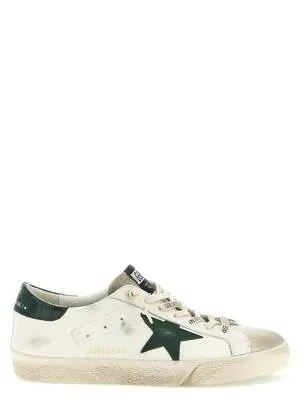 GOLDEN GOOSE Golden Goose Superstar Sneakers With Suede Toe And Crocodile-Print Heel Green