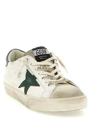 GOLDEN GOOSE Superstar Sneakers With Suede Toe And Crocodile-print Heel - Green