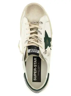 GOLDEN GOOSE Superstar Sneakers With Suede Toe And Crocodile-print Heel - Green