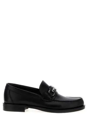 FERRAGAMO Gancini Leather Loafers - Black