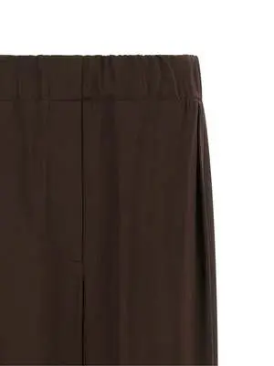 JIL SANDER Fluid Viscose Wide Leg Trousers - Brown