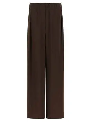 JIL SANDER Fluid Viscose Wide Leg Trousers - Brown