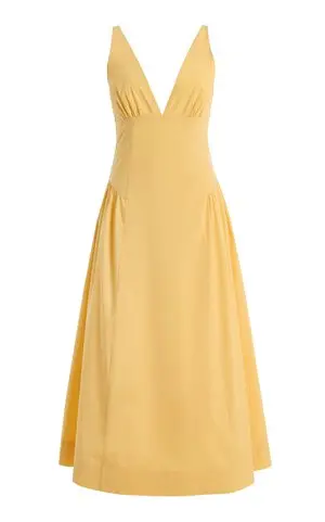 Posse Lindie Cotton Midi Dress - Yellow