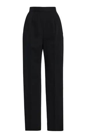 THE ROW Eranza High-rise Tapered Wool Trousers - Black