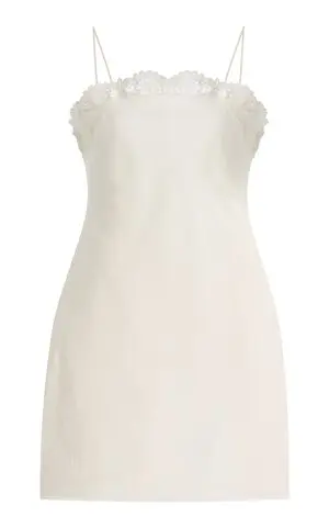 Posse Darya Lace-trimmed Linen-cotton Mini Dress - Ivory