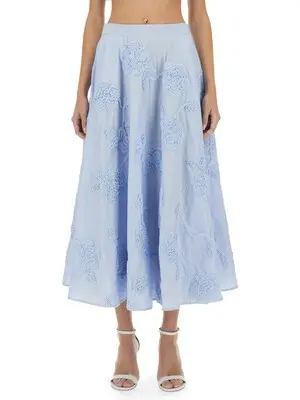 ROTATE BY BIRGER CHRISTENSEN Floral Maxi Skirt - Baby Blue