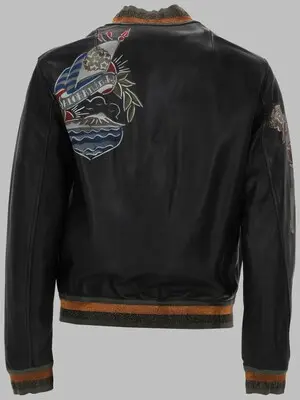 Mr & Mrs Italy Leather Bomber Jacket