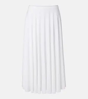 Norma Kamali Pleated Midi Skirt - White
