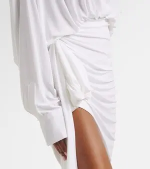 Norma Kamali Asymmetrical Draped Jersey Mini Dress
