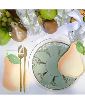 JOLLITY & CO Le Dinner Pear Paper Dinner Plates, Set Of 8