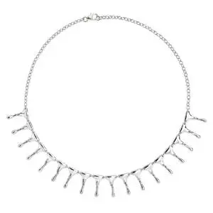 LUCY QUARTERMAINE Half Dancing Drop Necklace - Silver