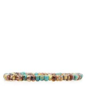 SHAR OKE Turquoise & Yellow Czech Picasso Beaded Bracelet