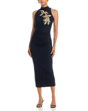 Chiara Boni La Petite Robe Embellished Midi Dress - Black