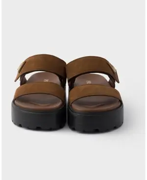 Prada Nubuck Platform Slides