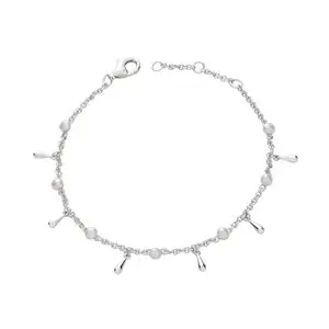 LUCY QUARTERMAINE Sterling Pearl Drop Bracelet - Silver