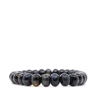SHAR OKE Blue & Grey Tiger's Eye Bead Bracelet