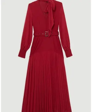 Karen Millen Jersey Ponte Georgette Mix Maxi Dress