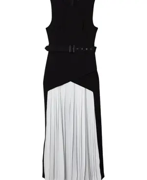Karen Millen Jersey Pleated Maxi Dress - Mono