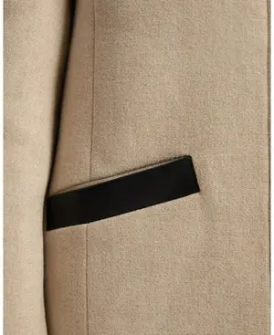 Karen Millen Wool Pu Mix Tailored Midi Coat