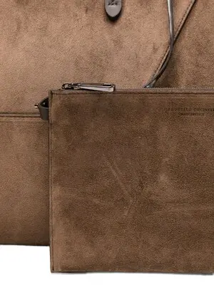 Brunello Cucinelli Suede Tote Bag - Beige