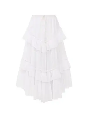 Chloé Cotton Maxi Skirt With Ruffles