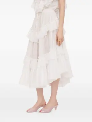Chloé Cotton Maxi Skirt With Ruffles