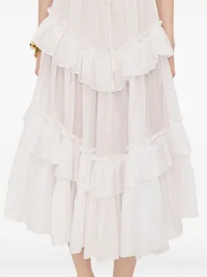 Chloé Cotton Maxi Skirt With Ruffles