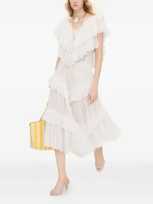 Chloé Cotton Maxi Skirt With Ruffles