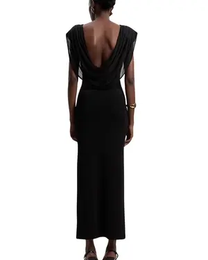 Karen Millen Slinky Plunge Back Maxi Dress