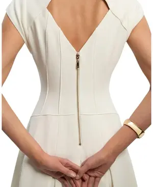 Karen Millen Compact Stretch Dropped Waist Midi Dress