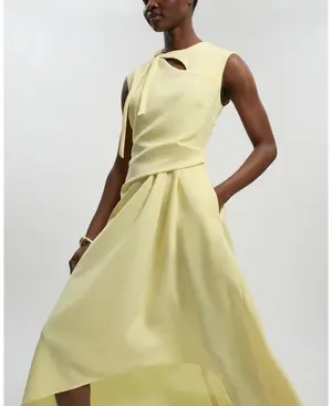 Karen Millen Drape Neck Midi Dress
