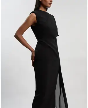 Karen Millen Cape Drape Maxi Dress - Black