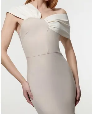 Karen Millen Asymmetric Strap Knit Midi Dress