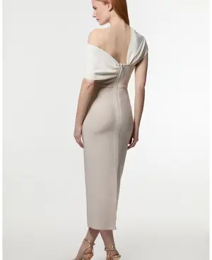 Karen Millen Asymmetric Strap Knit Midi Dress