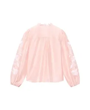 Mint Velvet Embroidered Ruffle Blouse