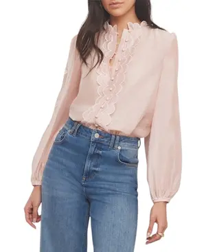 Mint Velvet Embroidered Ruffle Blouse