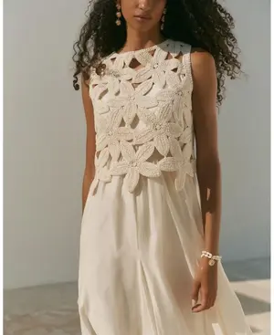 Mint Velvet Sleeveless Crochet Maxi Dress