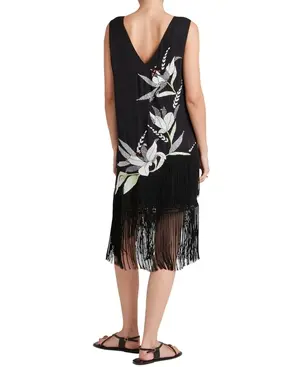 TEMPERLEY LONDON Madeline Mini Dress With Fringe - Black