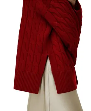 Lilysilk Ultrafine Merino Wool Cable Knit Crewneck Sweater