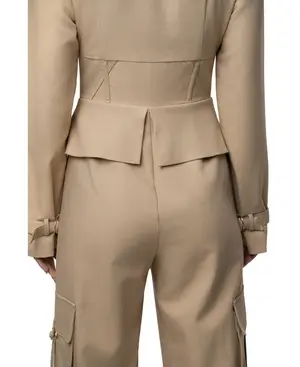 JLUXLABEL Day Off Cargo Jumpsuit With Corset Bodice And Wide-leg Pants