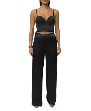 JLUXLABEL Thalia Textured Bustier - Black