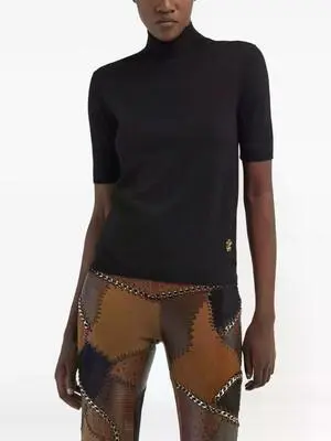 Roberto Cavalli Logo Plaque High-neck Top