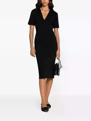 Roberto Cavalli V-neck Short-sleeve Midi Dress