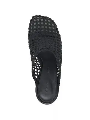 Proenza Schouler Slant Crochet Wedge Mules