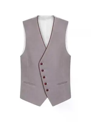 ETIEM TEXTIL S.L. Asymmetric Fastening Waistcoat - Red
