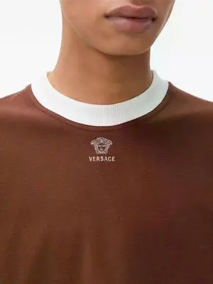 Versace Embroidered-logo Stretch Cotton-jersey Slim T-shirt