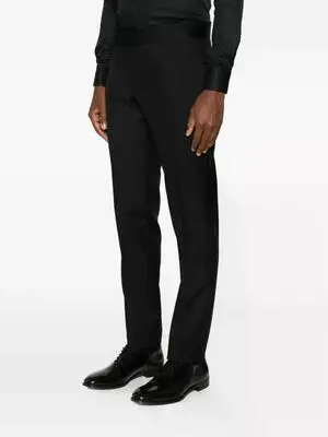 Emporio Armani Satin-trim Slim-fit Trousers