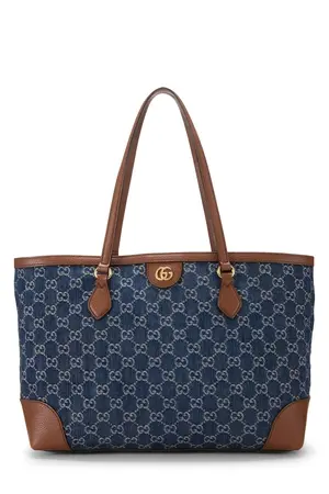 Gucci Ophidia Gg Denim Tote - Blue