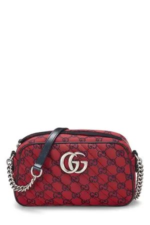 Gucci Gg Marmont Canvas Crossbody Bag - Red