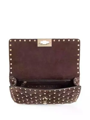 Valentino Garavani Rockstud Spike Suede Bag - Brown